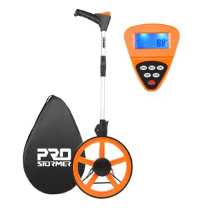 measuring wheel digital display, prostormer 12.5'' folding portable distance measurement wheel with measuring area function