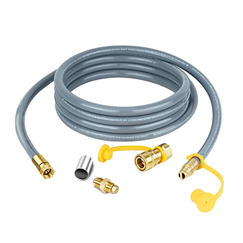 Skyflame 1/2" ID Natural Gas Conversion Hose Kit (12FT) with Quick Connect/Disconnect Fittings for BBQ, Grill, Fire pit, Pizza Oven, Patio Heater and More NG Appliance, 50K BTU