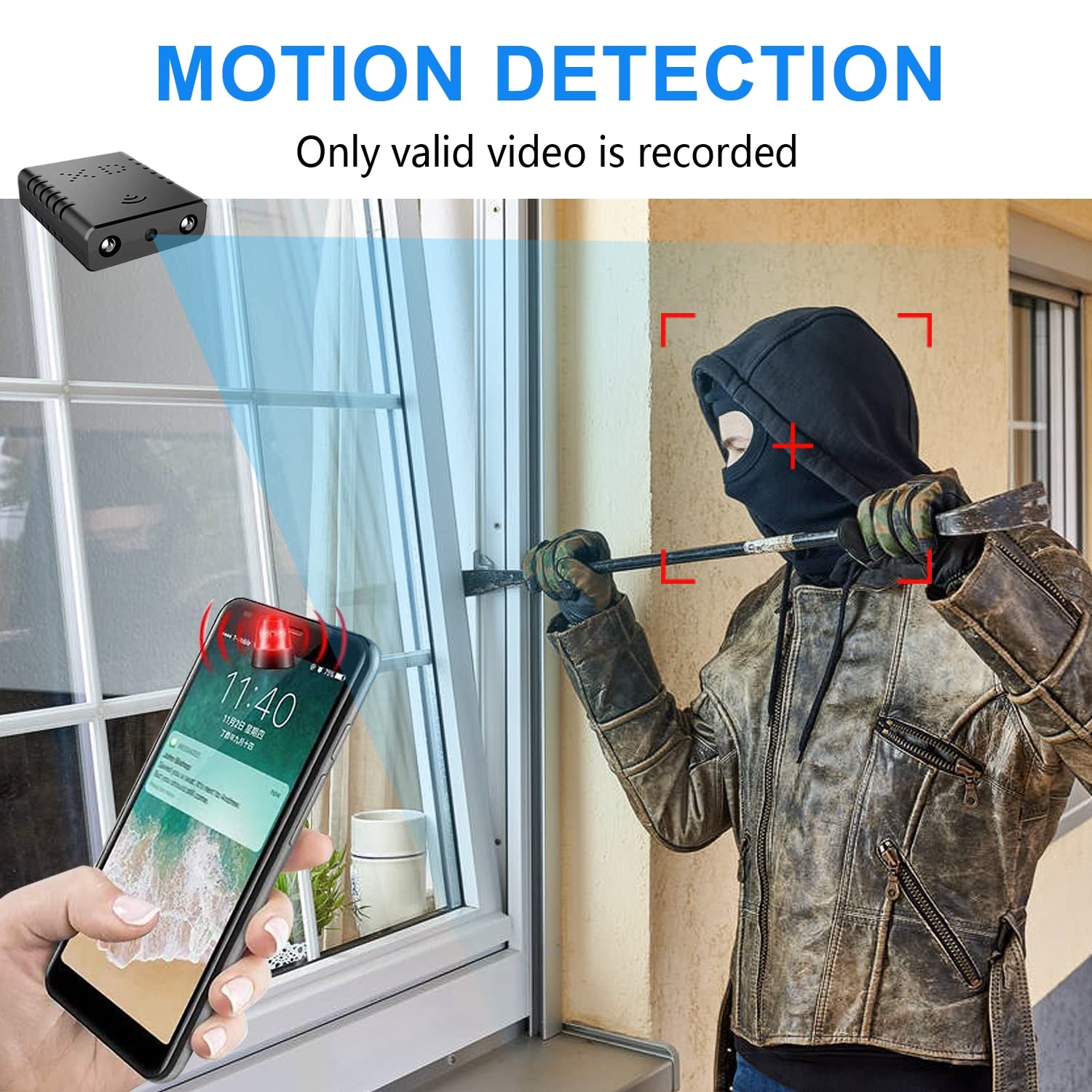 Smallest Hidden Camera Detector,HD1080P Spy Camera,Wireless Wifi Security Camera,Nanny Cam,Baby Monitor with Night Vision,AI Human Motion Detection,Remote Viewing for Security with iOS Android APP