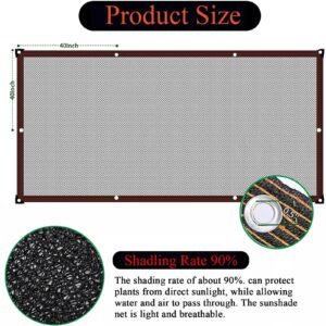 Shade Cloth - Garden Shade Mesh Netting with Grommets Outdoor Sun Shade Cover for Pergola Patio Plants Greenhouse Chicken Coop Black 90% Shading Rate(6X3FT)