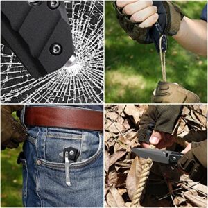 FLISSA Folding Pocket Knife, Tactical Knife with Liner Lock, Tanto Blade, Pocket Clip, Glass Breaker, Seatbelt Cutter, Perfect for Hunting, Camping, Survival