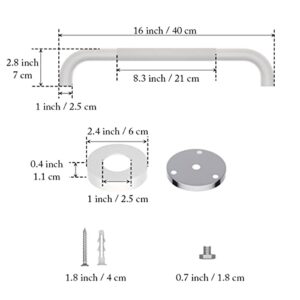 16 Inch Anti Slip Shower Grab Bar Oil Rubbed White, Munzong Bathroom Grab Bar, Knurled Bathroom Balance Bar,Safety Hand Rail Support Handicap Elderly Injury Senior Assist Bath Handle