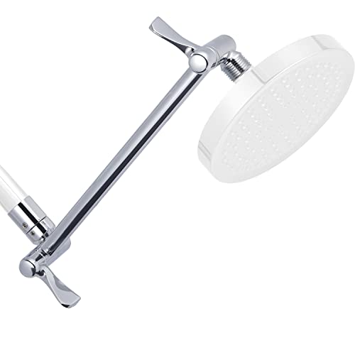 Shower Extension Arm, Eolax Solid Brass Adjustable Shower Pipe Extender with Universal Connection to Fixed Shower Head (11" Chrome)