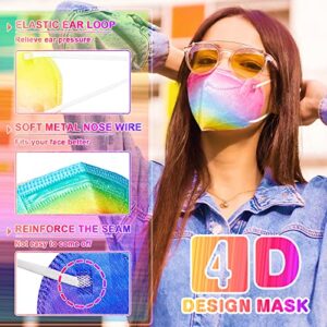 KN95 Face Masks, 60 Pack Individually Wrapped KN95 Masks, 5 layer Colorful Face Mask for Adults Women Men