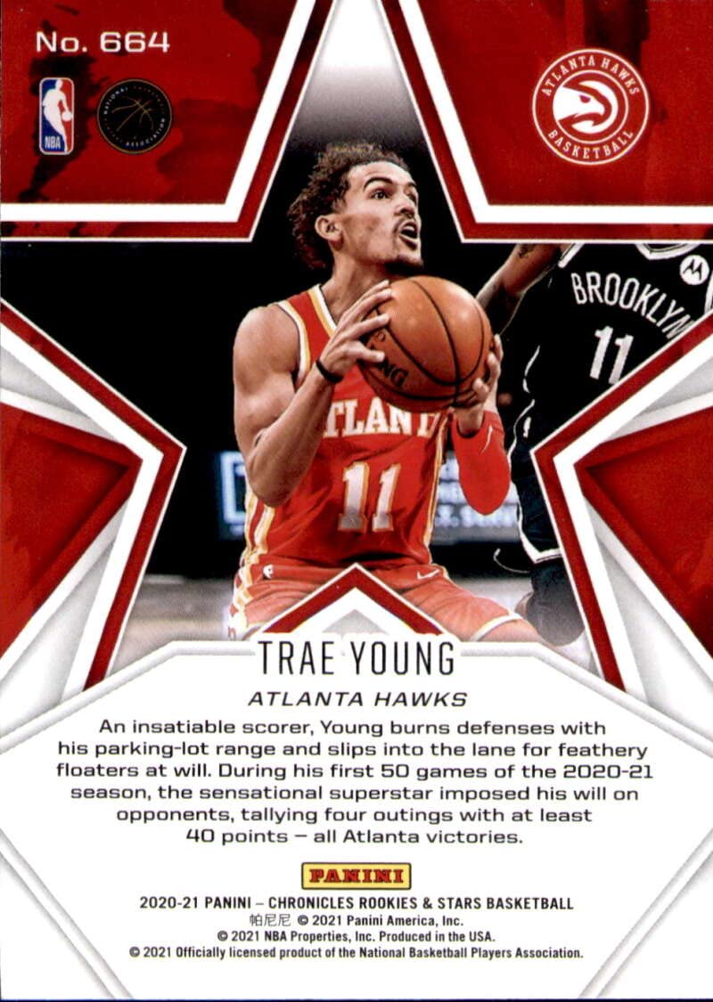 2020-21 Panini Chronicles #664 TRAE YOUNG Rookies & Stars Atlanta Hawks