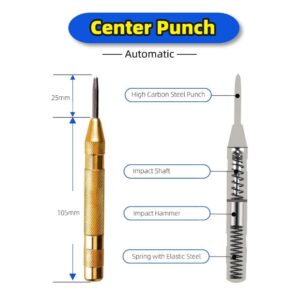 Step Drill Bit Set for Metal, MiKiTok(6Pcs) HSS Unibit Metric Step Drill Bit Set for Steel，Plastic, Wood, Sheet Metal Hole Drilling with Center Punch and Cleaning Brush(4-12/4-20/4-32mm)