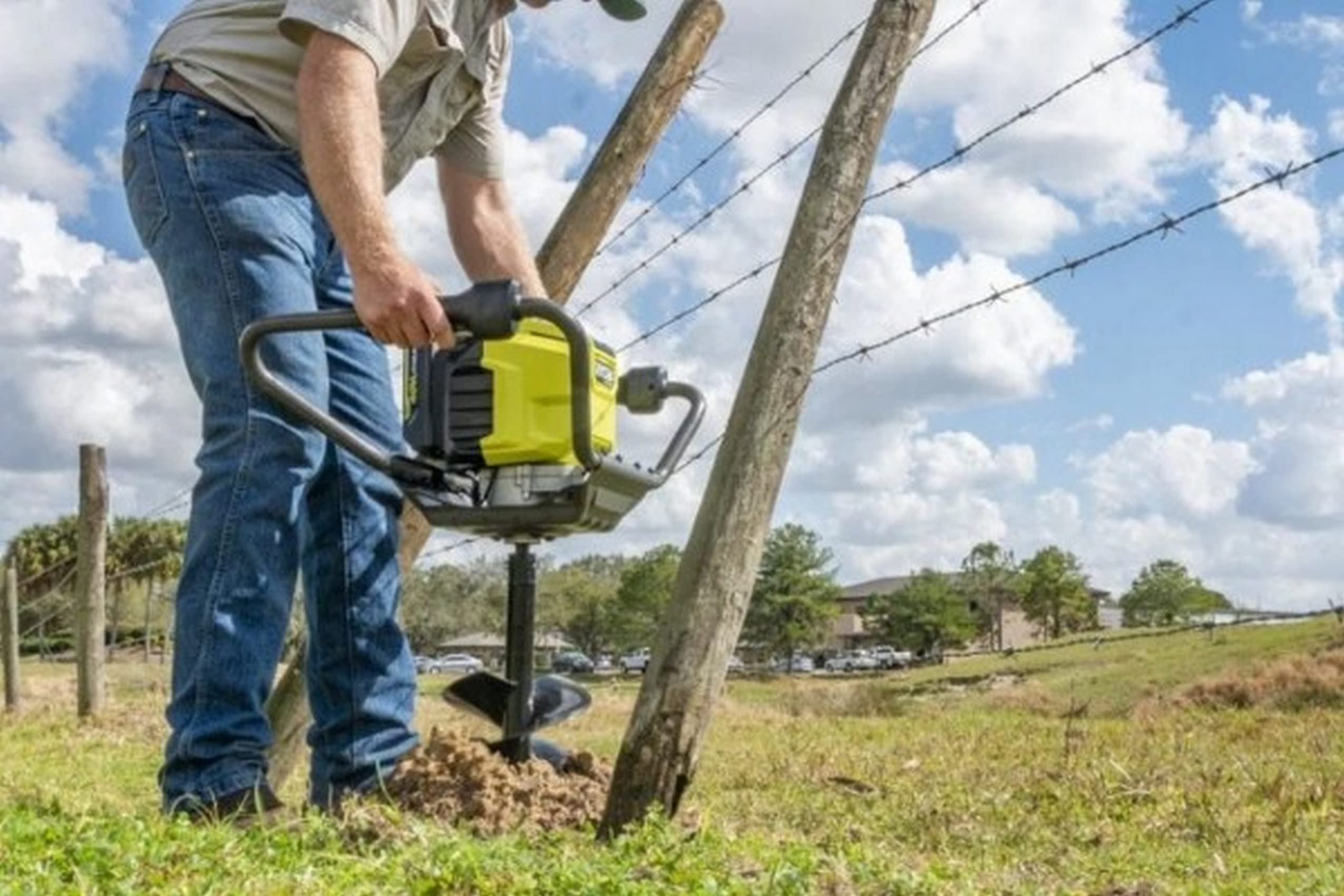 RYOBI 40V HP Brushless Cordless Earth Auger with 8 in. Bit with 4.0 Ah Battery and Charger