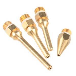 Yakamoz 4Pcs Interchangeable Copper Glue Gun Nozzle Set 10.8mm 7/16 Inch Thread Gluegun Tips Replacement Small Bore Long Tube Nozzles for Hot Melting Glue Guns Bore 2.0mm 3.0mm