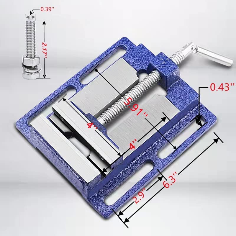 ZGRM Vise Precision Bench Clamp 4-Inch Drill Press Vise Table Vise (Large)