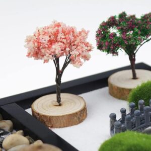 DinQ Meditation Japanese Zen Garden, Sand Garden Tools Accessories Box Set, Suitable for Home Office Desk Bonsai Decoration