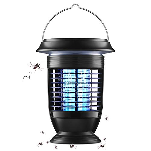 AiMoxa Solar Bug Zapper Outdoor, Self-Cleaning Mosquito Zapper for Fruit Flies, Gnats, Moths, Insect, Waterproof Fly Traps for Indoors, USB Electric Catcher & Killer