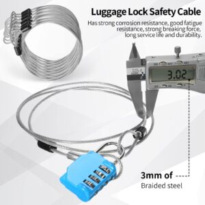 12 Pack Security Cable Luggage Lock Cable with Loops 4ft 3mm Braided Steel Coated Flex Bike Cable Wire Double Loop Anti Theft Cable Safety Cable for U Lock, Padlock and Disc Lock