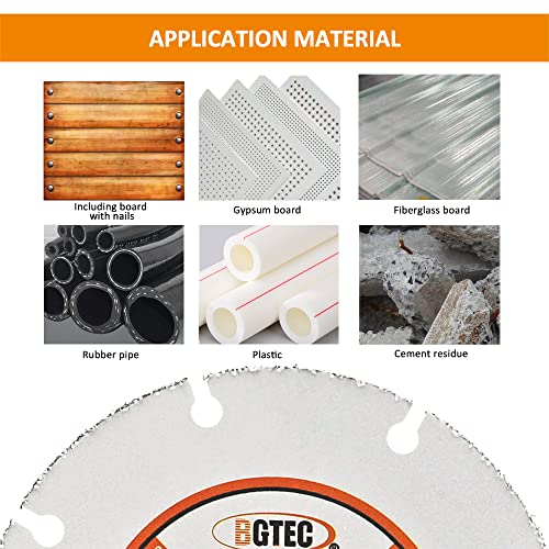 BGTEC Carbide Wood Cutting Disc,3pcs 3 Inch/75MM with 10MM Arbor Vacuum Brazed Carbide Cut-Off Wheel Blade for Wood Board, Gypsum Board, Rubber Pipe, Plastic