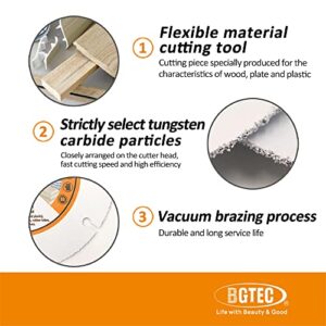 BGTEC Carbide Wood Cutting Disc,3pcs 3 Inch/75MM with 10MM Arbor Vacuum Brazed Carbide Cut-Off Wheel Blade for Wood Board, Gypsum Board, Rubber Pipe, Plastic