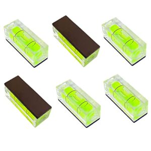 zujhpymi 6pcs magnetic small bubble level 10x10x29mm mini square bubble spirit levels leveling tools