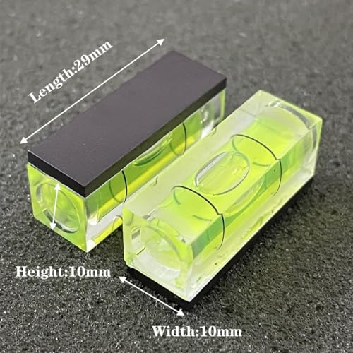 ZUJHPYMI 6Pcs Magnetic Small Bubble Level 10x10x29mm Mini Square Bubble Spirit Levels Leveling Tools