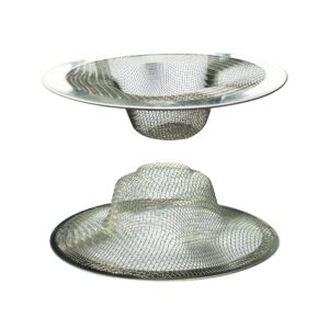 sink strainer 2pcs stainless steel metal mesh sink drain strainer large wide brim 4.5"diameter for most kitchen sink bathroom bathtub shower room balcony drains