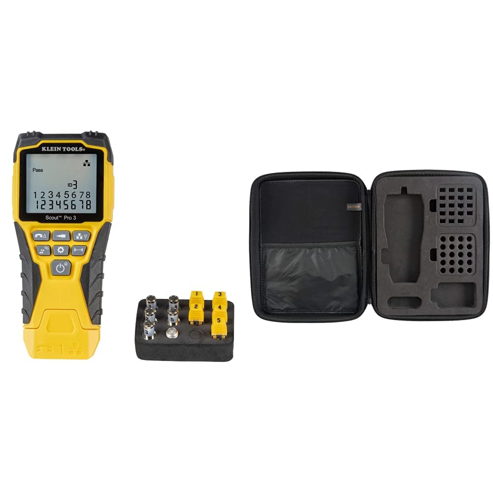 Klein Tools Cable Tester Kit with Scout Pro 3 for Ethernet, Coax and Phone Cables + Carrying Case