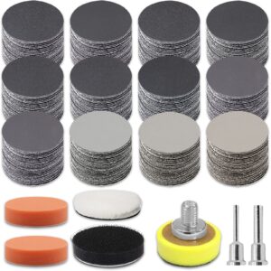 187 pieces 1 inch sanding disc, goh dodd hook and loop sanding pads 60 to 10000 wet dry sandpaper with 1/8" 1/4” shank, backing pad, polishing pads and interface pad for drill grinder rotary tools