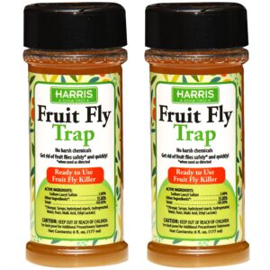 harris fruit fly trap, fruit fly killer for indoors, 6oz (2-pack)