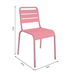 Novogratz Poolside Gossip, June Outdoor/Indoor Stacking Dining Chairs, 2-Pack, Pink