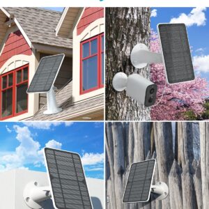 Solar Panel Compatible with Eufycam 2C/2C Pro/E40/E20/2/2 Pro/E, 5V 4W Solar Panels for Camera, Continuous Power Supply, Micro USB & Type-C Port 9.8ft Cable, IP65 Waterproof, Secure Wall Mount, 2 Pack