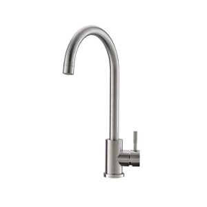 jshozzy modern bar sink faucet stainless steel bar faucet for kitchen sink single handle hot and cold, brush nickle prep sink faucet