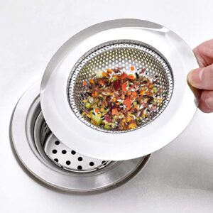 4 Pcs Sink Strainers for Kitchen Sink Stainless Steel Sink Drain Strainer Prevent Clogging Large Wide Rim Outer Diameter 4.5 Inch/11.3cm(Suitable for 2.76" to 3.94" Drain)