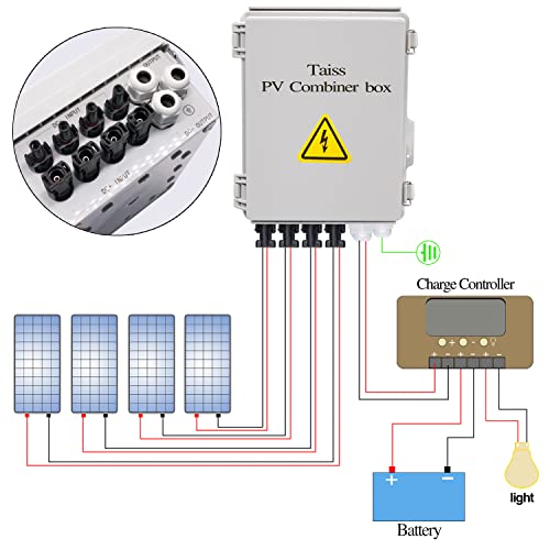 Taiss 10pcs Metal 6 mm Rotary Encoder knob Switch knobs +PV Combiner Box 4 String Waterproof with 15A Rated Current Fuse Circuit Breaker Lightning Arreste and Solar Panel Cable Connectors