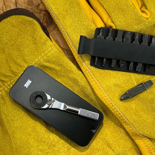 711L EDC Ratchet Wrench With 2 PCS of T9 and Security T10 Hex Bits I ¼” Hex Bit Ratchet Wrench 4 For Multitool Maintenance