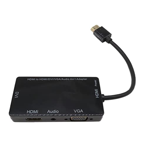 HDMI Adapter for Laptop Computer 1080P HDMI to HDMI VGA DVI Audio Multiport 4 in 1 Synchronous Display Video Converter Adapter Male to Female