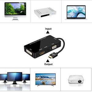 HDMI Adapter for Laptop Computer 1080P HDMI to HDMI VGA DVI Audio Multiport 4 in 1 Synchronous Display Video Converter Adapter Male to Female