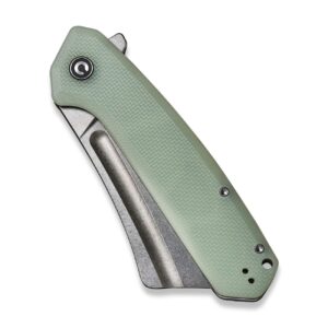 CIVIVI Bullmastiff Folding Pocket knife, 3.8" Stout Cleaver Style Blade, Coarse G10 Handle,Liner Lock, Everyday Carry Folder with Reversible Deep Carry Clip C2006E (Natural)