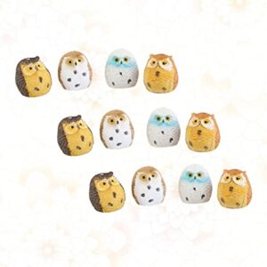 Toyvian 12pcs Mini Owl Figurines Miniature Garden Figurines Owl Garden Decoy Animal Dollhouse Ornament for Micro Landscape Bonsai Decor