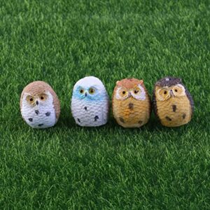 Toyvian 12pcs Mini Owl Figurines Miniature Garden Figurines Owl Garden Decoy Animal Dollhouse Ornament for Micro Landscape Bonsai Decor