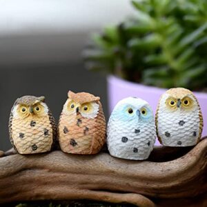 Toyvian 12pcs Mini Owl Figurines Miniature Garden Figurines Owl Garden Decoy Animal Dollhouse Ornament for Micro Landscape Bonsai Decor