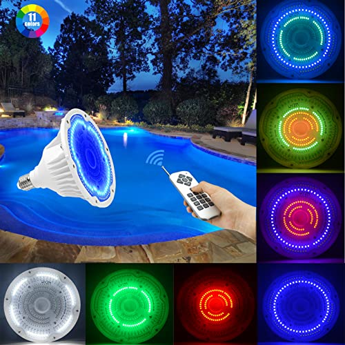 Pool Lights with Remote Control, 120V 40W RGBW Color Changing Underwater LED Pool Light for Inground Pool, E26 Replacement Bulb Fit Pentair Hayward Pool Light Fixtures