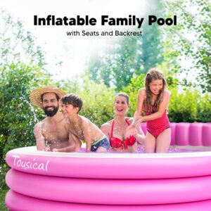 Toysical Round Lounge Inflatable Pool with Seats and Backrest for Kids, Family and Adults, “88 x 85 x 21”