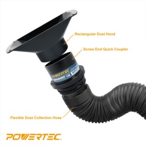 POWERTEC 70150V Rectangular Dust Hood for 4 in. OD Attachment, for Woodworking Dust Collection Hose and Fittings