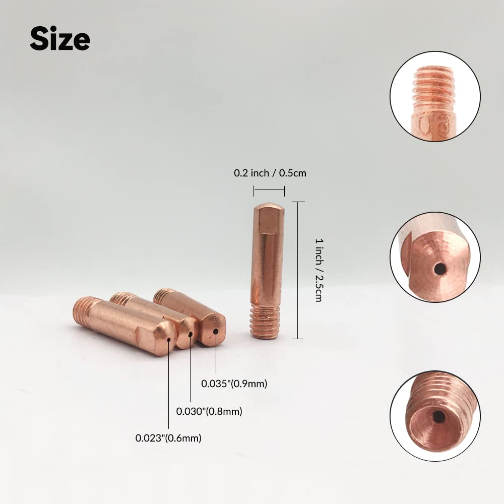 Copper Contact Tips .035'' / .030'' 30-pk Mig Welding Torch 11-30 Accessories for 15AK MIG/MAG Welding Torch MIG Guns (0.030'')