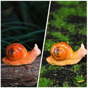 10pcs Snail Miniature Animal Figurine Ornament Tiny Snails Statues Bonsai Aquarium Decorations Micro Landscape Mini Snail Figures for DIY Micro Landscape Decors