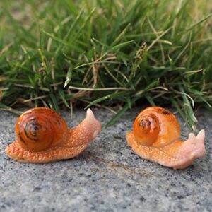 10pcs Snail Miniature Animal Figurine Ornament Tiny Snails Statues Bonsai Aquarium Decorations Micro Landscape Mini Snail Figures for DIY Micro Landscape Decors