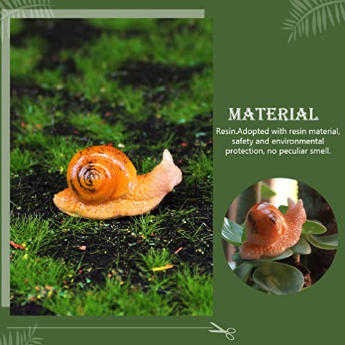 10pcs Snail Miniature Animal Figurine Ornament Tiny Snails Statues Bonsai Aquarium Decorations Micro Landscape Mini Snail Figures for DIY Micro Landscape Decors