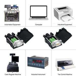 YIOVVOM DB9 Breakout Connector,DB9 Solderless RS232 D-SUB Male and Female Serial Adapters 9-Pin Port White Adapter to Terminal Connector Signal Module with case Set of 10