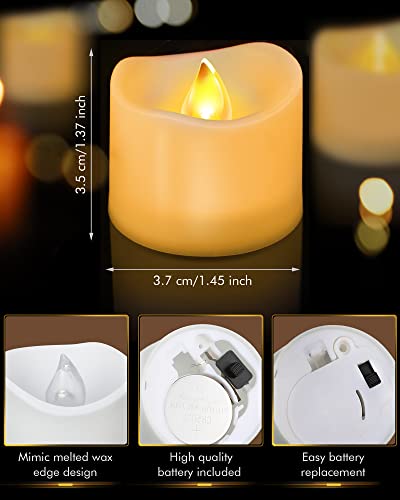 Hortsun 120 Pieces Flameless Tea Lights Candles Longer Battery Operated Votive Led Candles Flickering Romantic Tealights for Seasonal Festival Celebration Decor (Warm White)