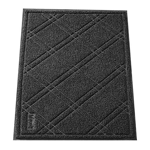 Lifewit Door Mat, 24"×35", Traps Dirt Front Doormats, Non Slip Low-Profile, Durable & Washable Indoor Door Rugs for Entryway, Entrance, Garages, Decks, Patios, Black