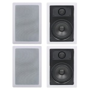 herdio 5.25" 400 watt ceiling bluetooth speakers, 2-way in-wall ceiling speakers perfect for indoor/outdoor wall &ceiling mount (2 pairs)