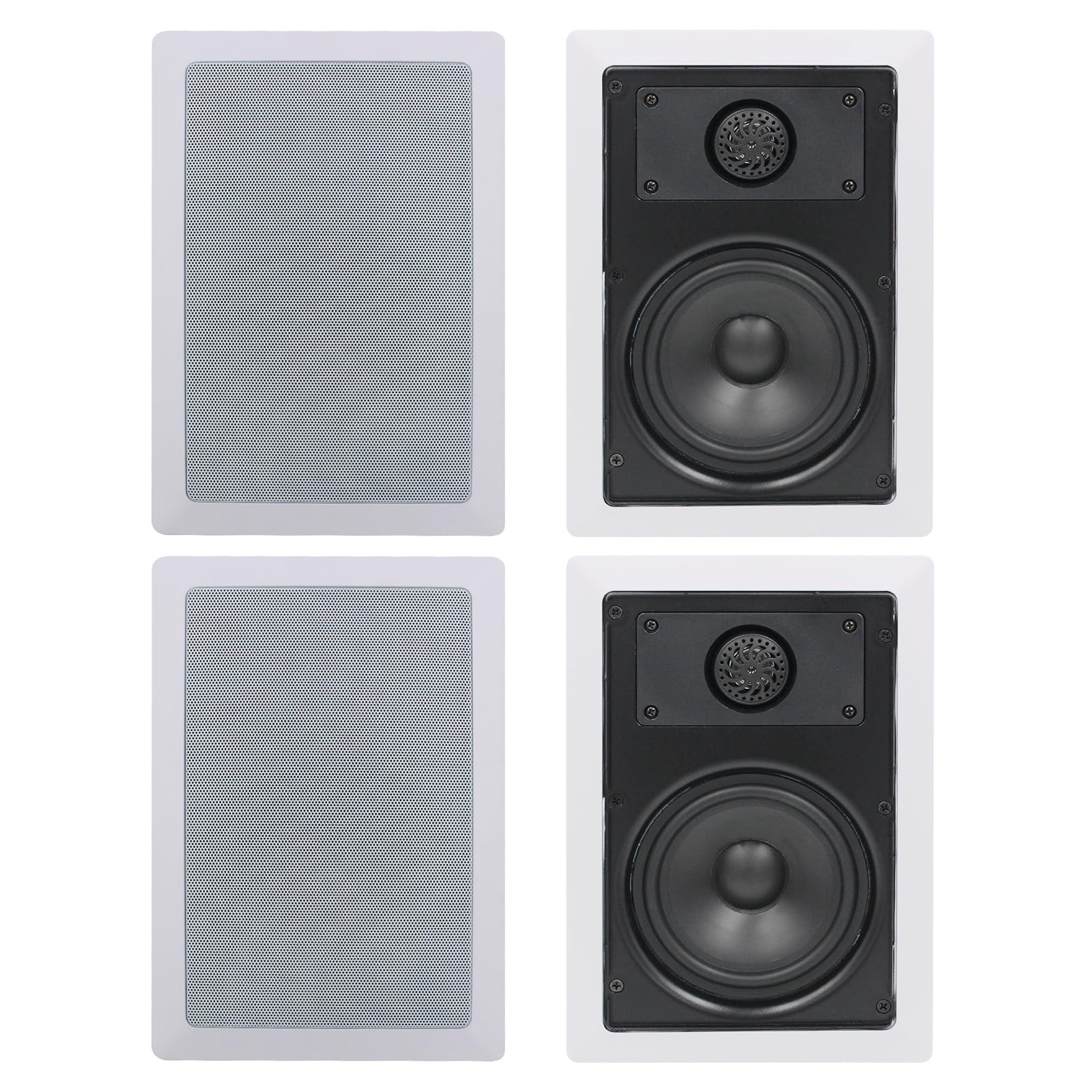 Herdio 5.25" 400 Watt Ceiling Bluetooth Speakers, 2-Way in-Wall Ceiling Speakers Perfect for Indoor/Outdoor Wall &Ceiling Mount (2 Pairs)