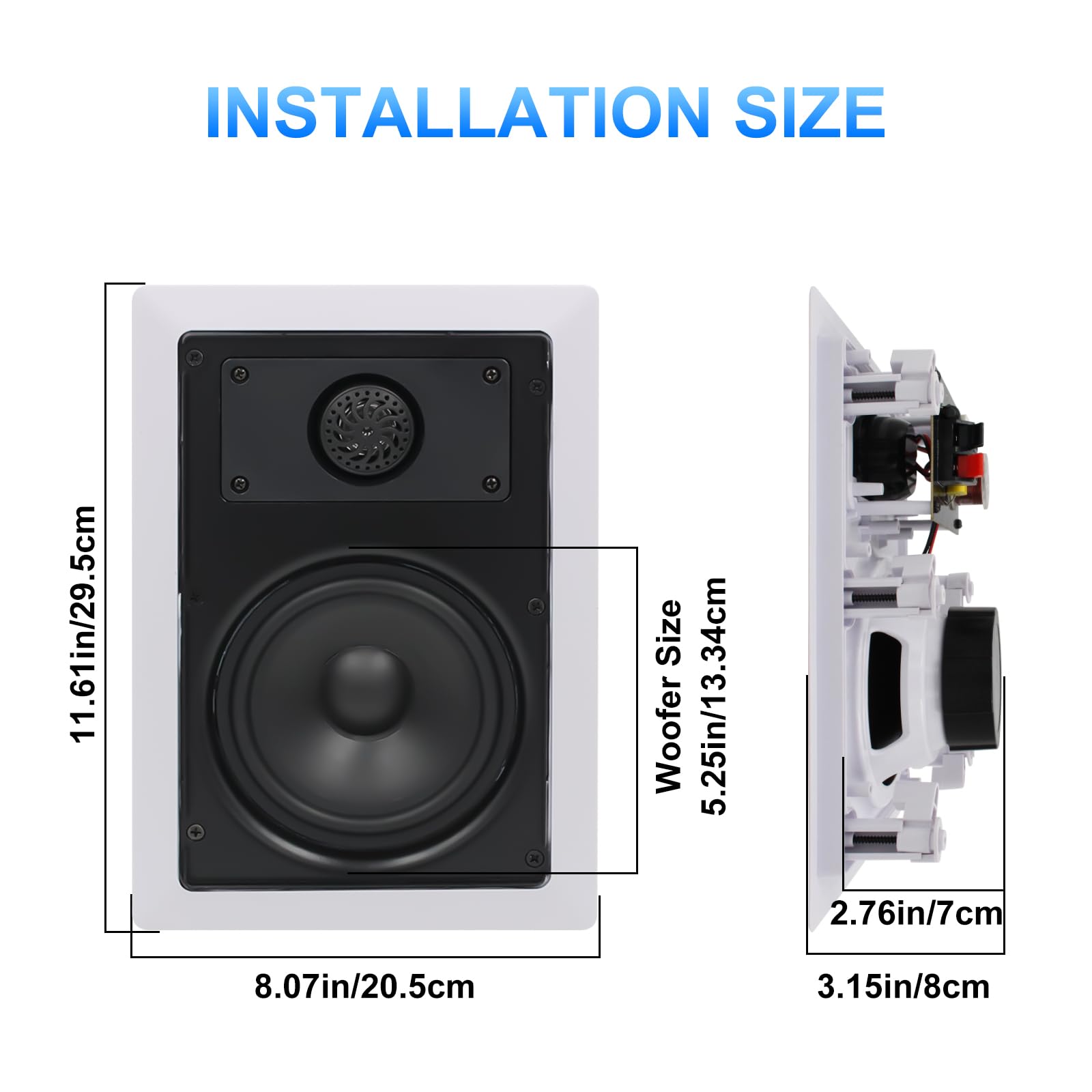 Herdio 5.25" 400 Watt Ceiling Bluetooth Speakers, 2-Way in-Wall Ceiling Speakers Perfect for Indoor/Outdoor Wall &Ceiling Mount (2 Pairs)