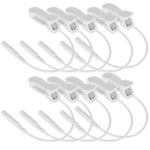 Estink Electrode Wire Ear Clip,10pcs 2.0mm Ear Clip Electrode Wire Connecting Cable for Tens Digital Massage Machine